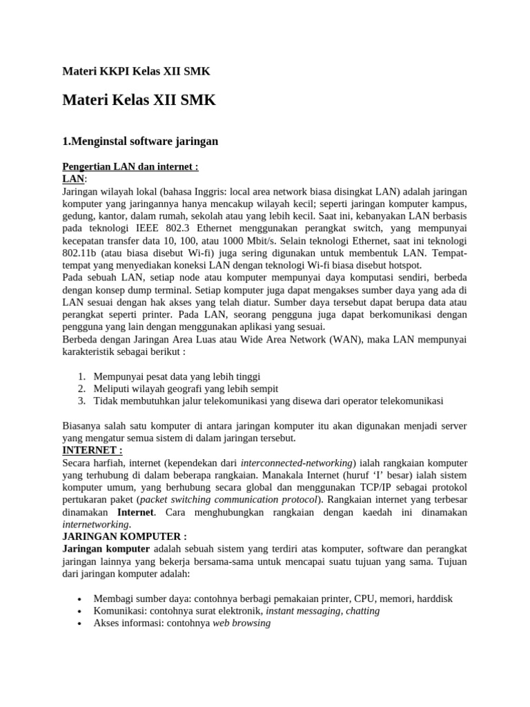 Materi KKPI Kelas XII SMK | PDF
