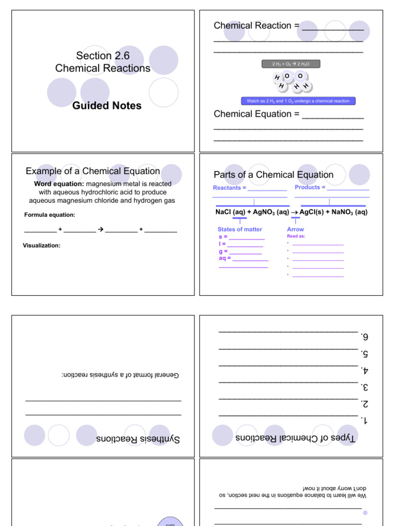 2.6_Guided_Notes | PDF | Chemical Reactions | Chemistry