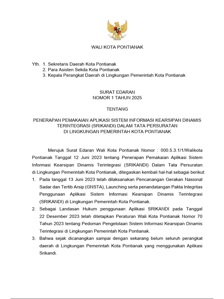 Surat Edaran Srikandi fix2 | PDF