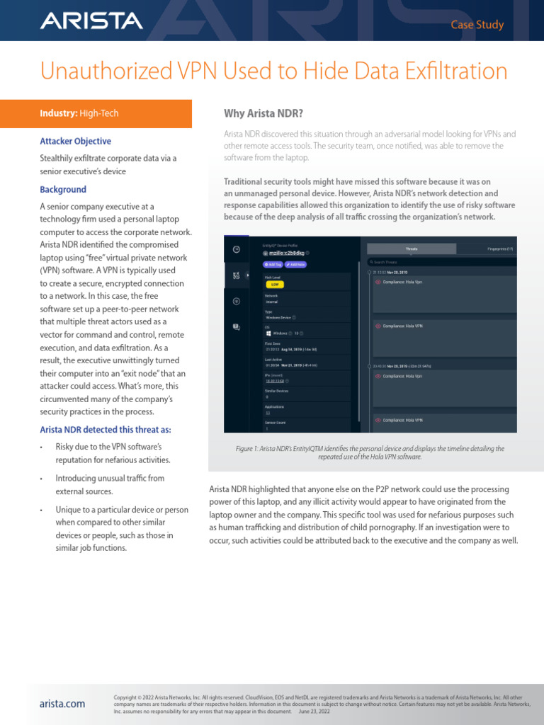 Case Study Unauthorized VPN Used to Hide Data Exfiltration | PDF | Computer Network | Virtual ...