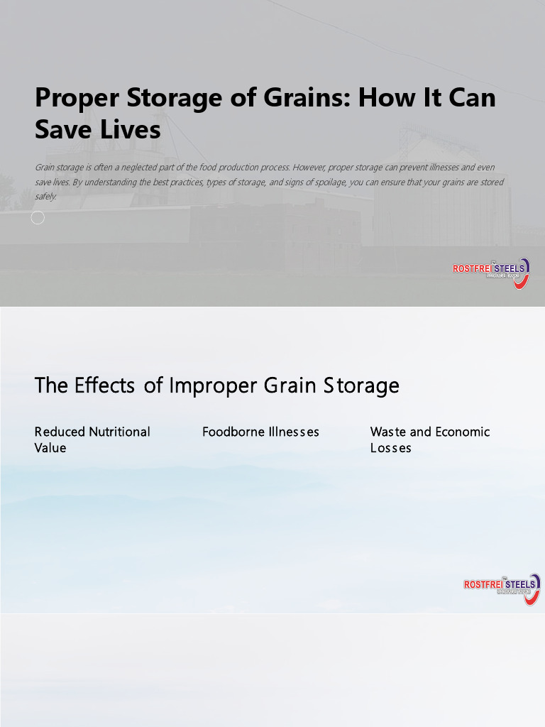 Proper Storage of Grains How It Can Save Lives | PDF | Food Storage