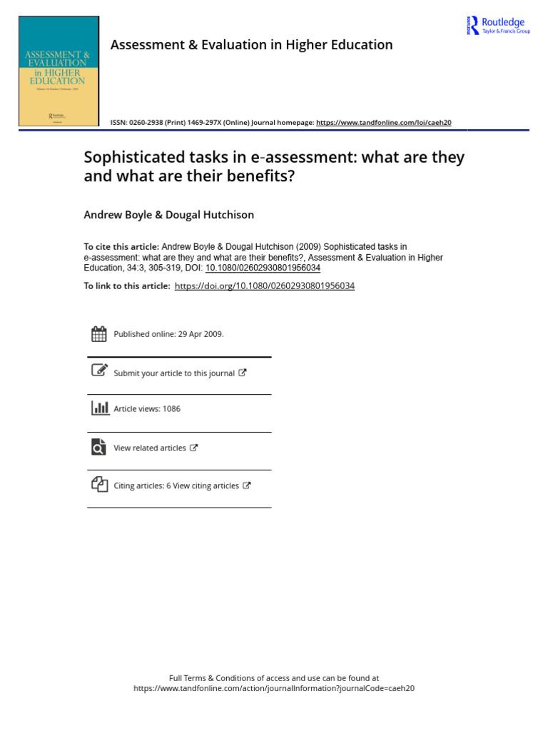 Sophisticated tasks in e‐assessment- what are they and what are their ...