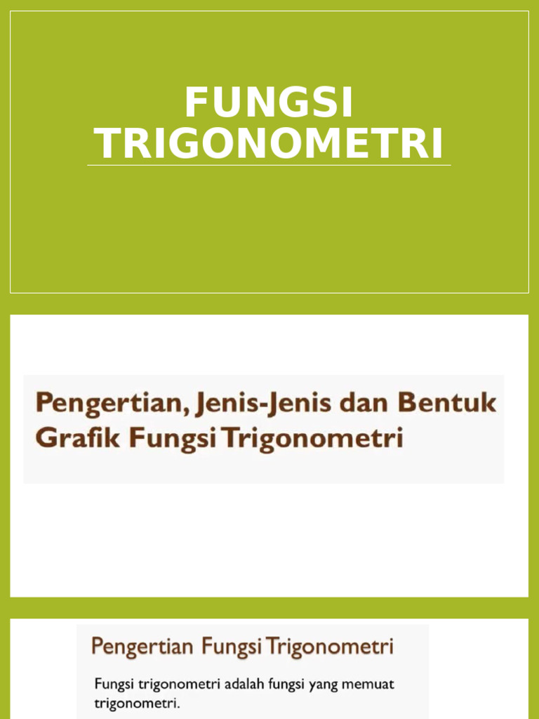 FUNGSI TRIGONOMETRI Kelas Xi Mat Lanjut | PDF