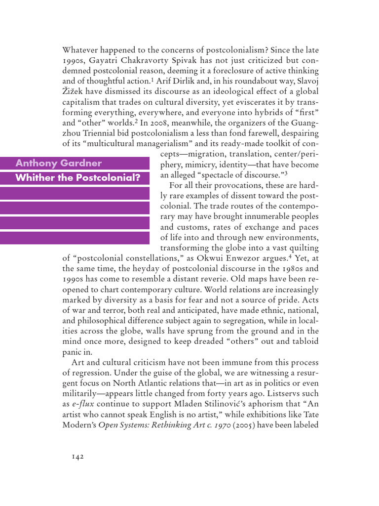 Whither The Postcolonial | PDF | Postcolonialism