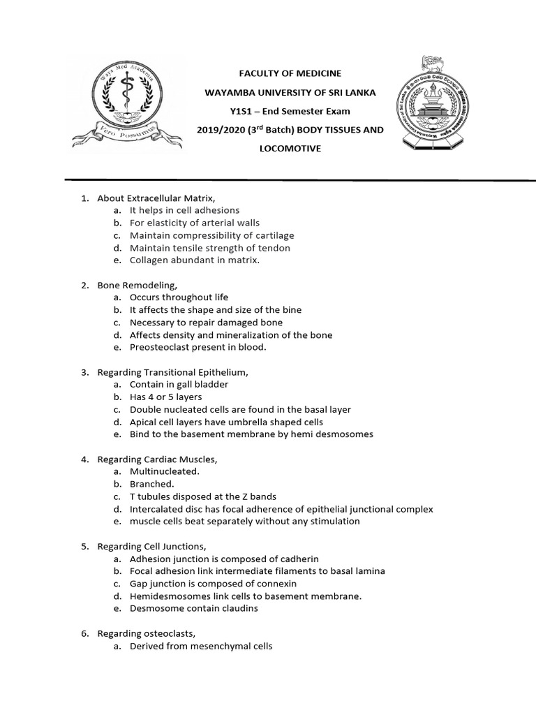 Body Tissues and Locomotion Exam Guide | PDF | Human Leg | Hand