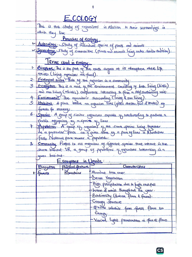 End of S.4 Ecology Notes | PDF
