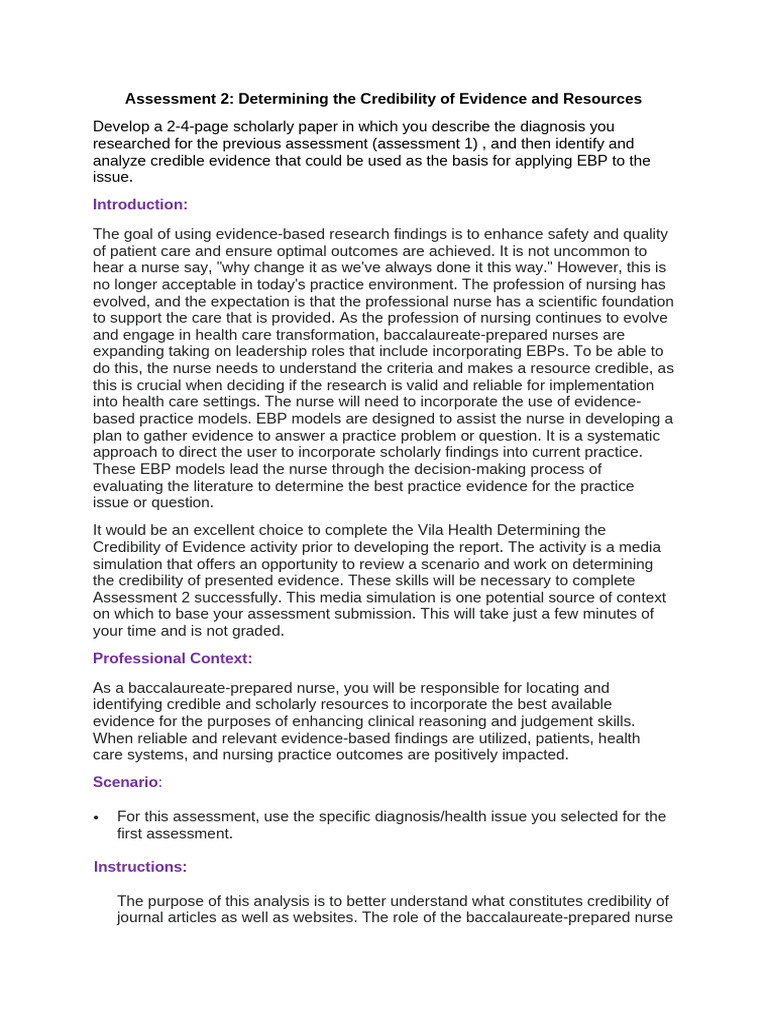 Determining The Credibility of Evidence and Resources | PDF | Evidence ...