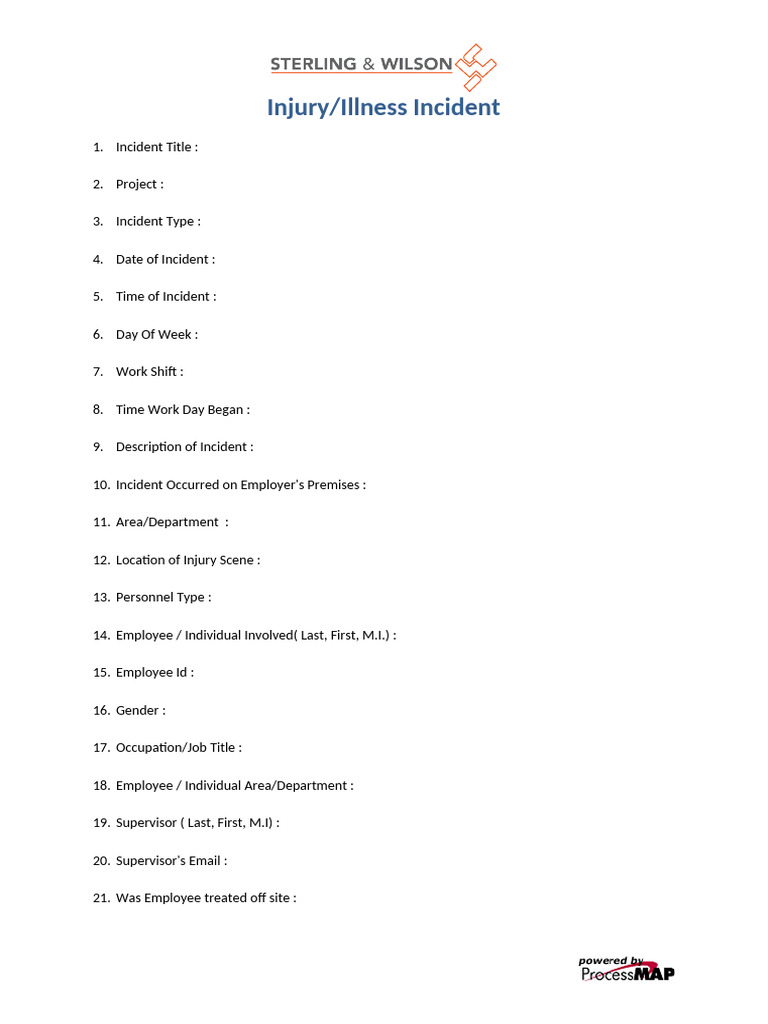 Injury and Illness Incident Report Form | PDF