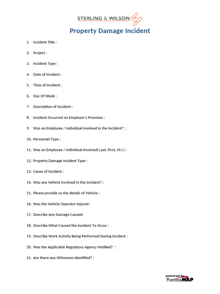 Property Damage Incident | PDF
