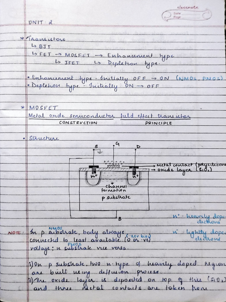 Mosfet Notes | PDF
