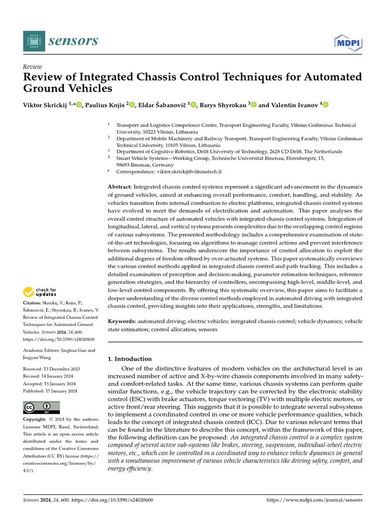 2024 Q2 Review of Integrated Chassis Control Techniques For Automated ...