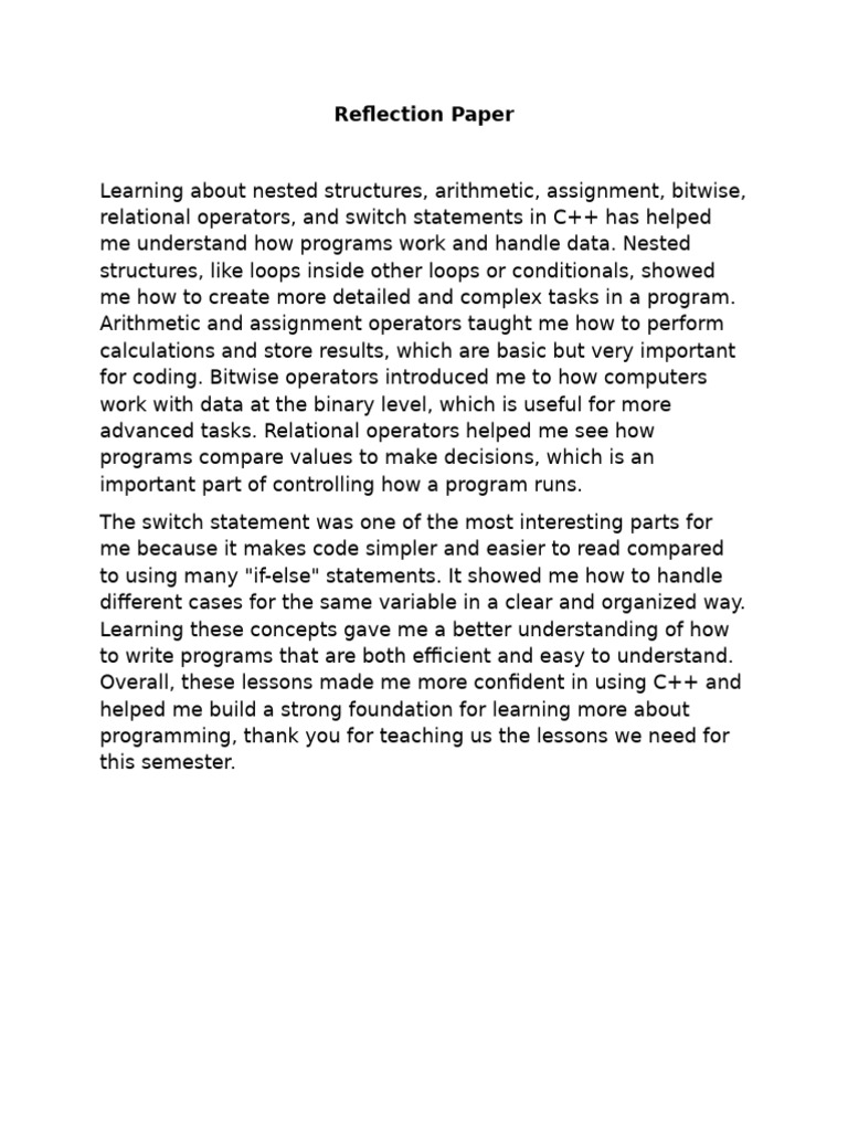 Reflection Paper | PDF