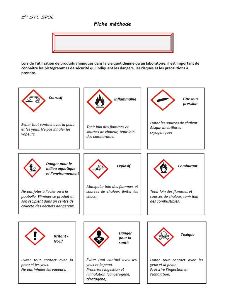 Pictogrammes de sécurité chimiques | PDF