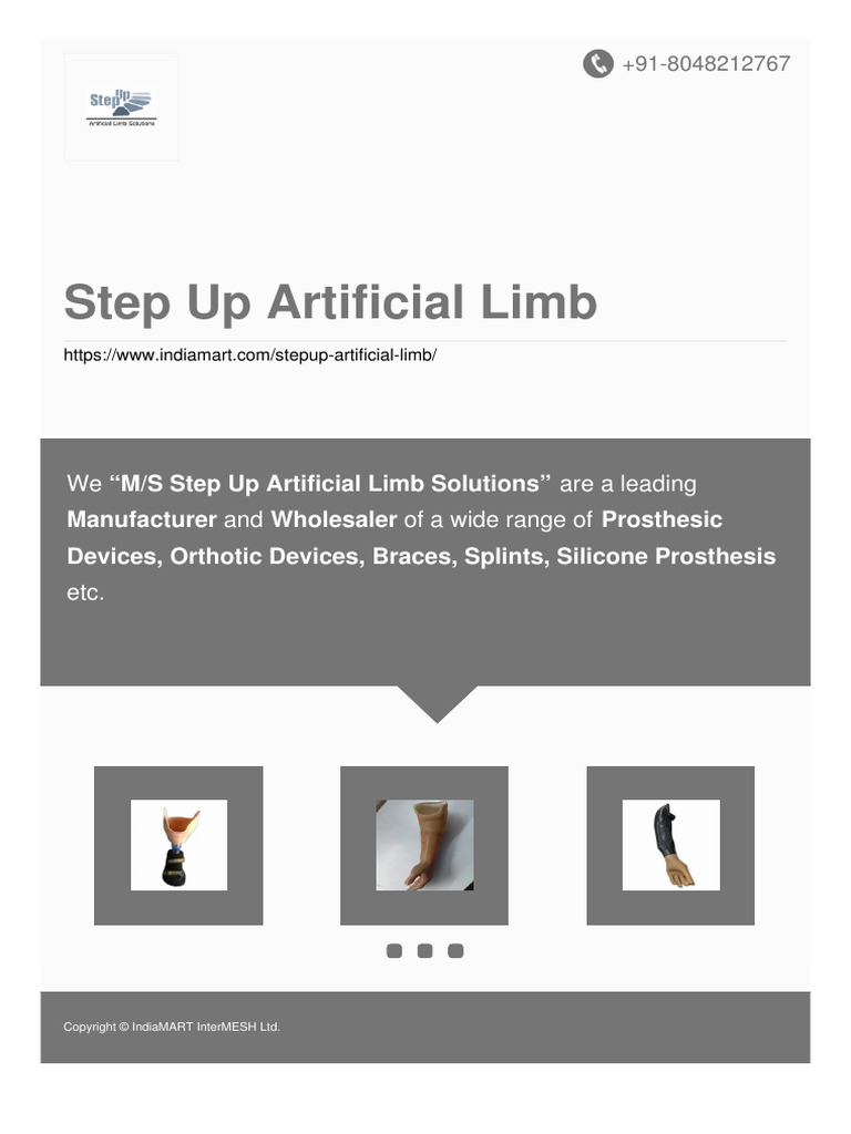 Step Up Artificial Limb | PDF | Prosthesis | Biomedical Engineering