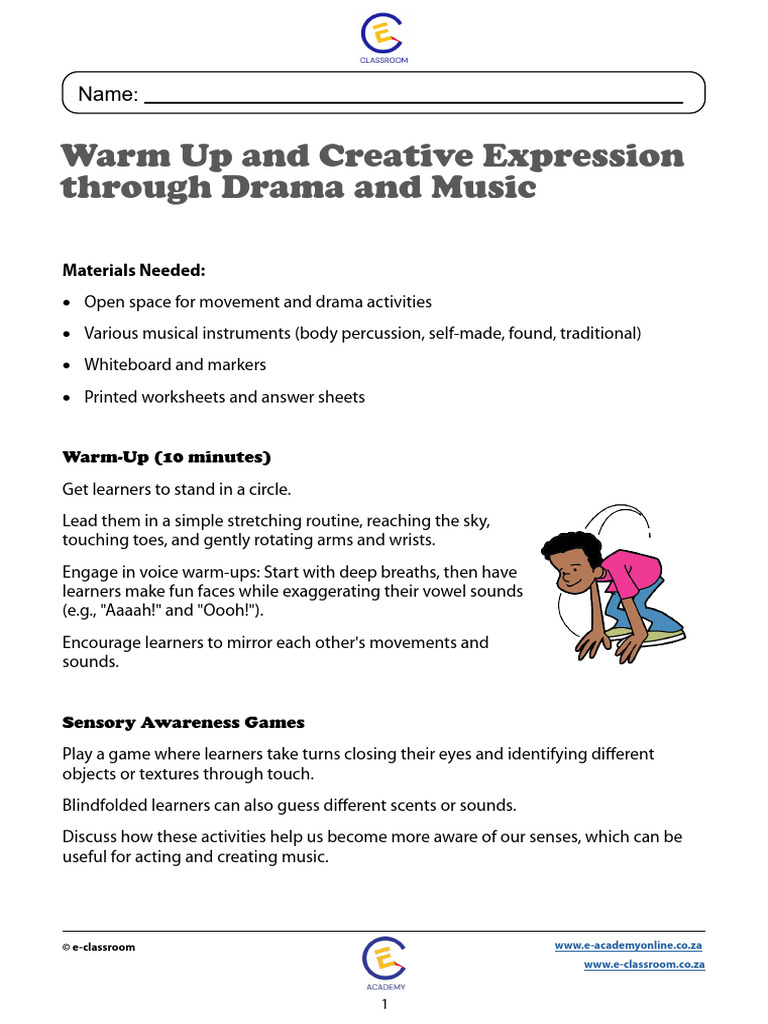 Drama and Music Warm-Up Activities | PDF | Songs