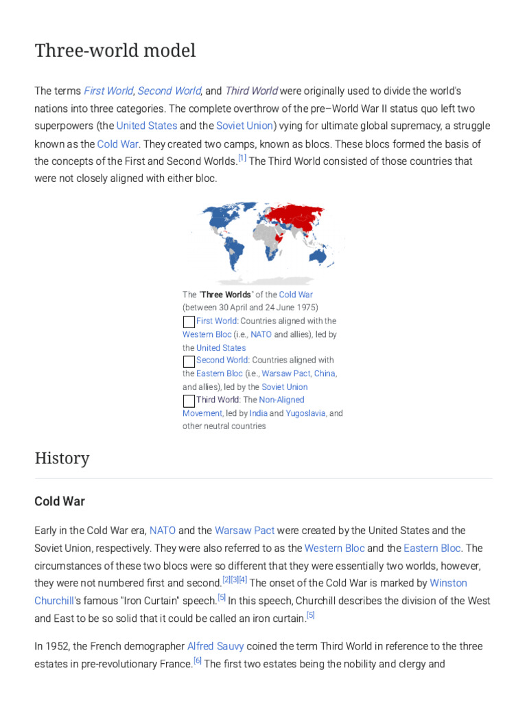 Three-World Model - Wikipedia | PDF | Third World | Soviet Union–United ...