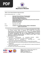 DM No 0004 S. 2025 Congressional and Division Schools Press Conferences ...