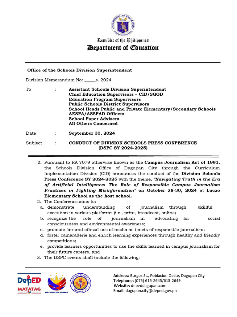 DSPC 2024-2025: Navigating Truth in Journalism | PDF | Journalism ...