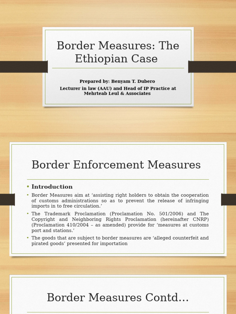 Border Measures (1) | PDF | Trademark | Copyright Infringement