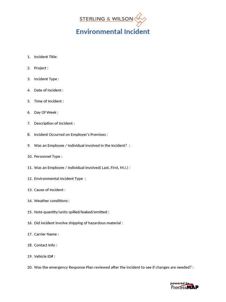 Environmental Incident | PDF
