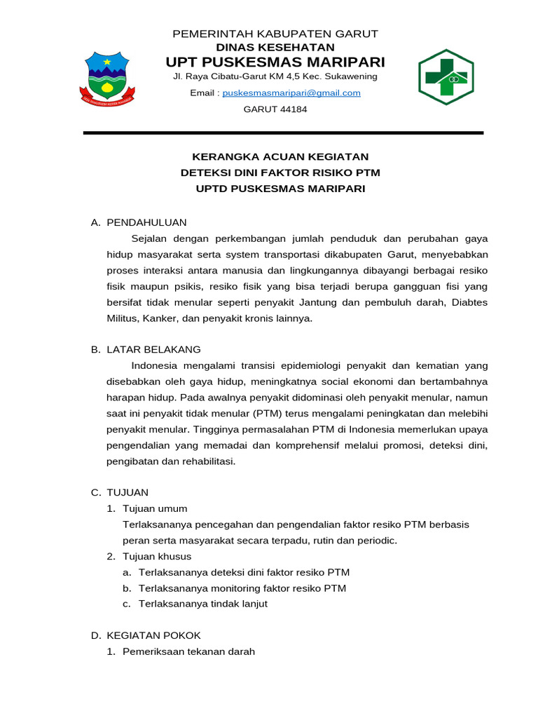 Deteksi Dini Risiko PTM di Garut | PDF