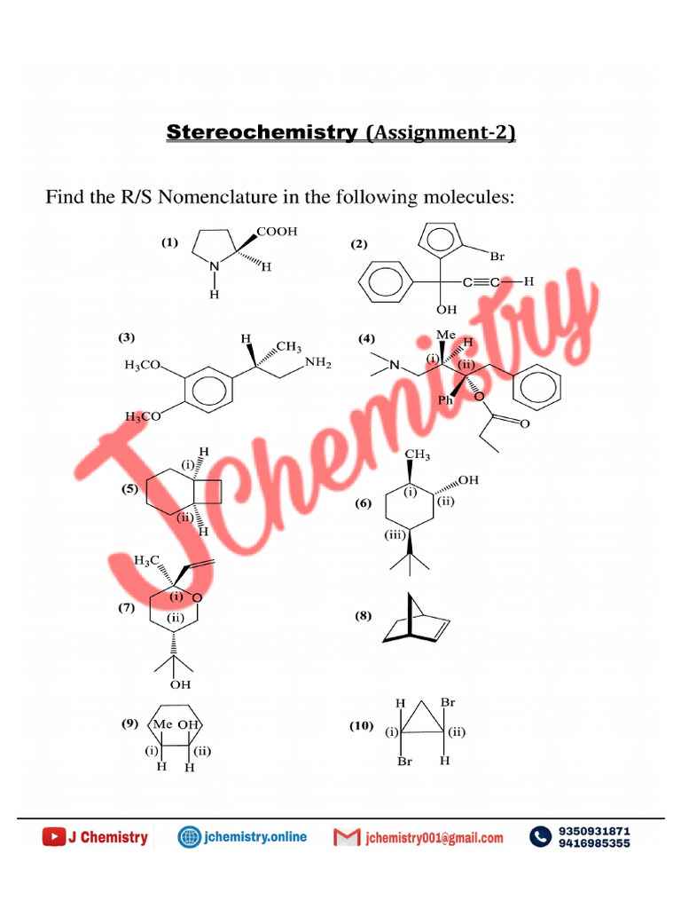 Stereochemistry Assignment 2 | PDF