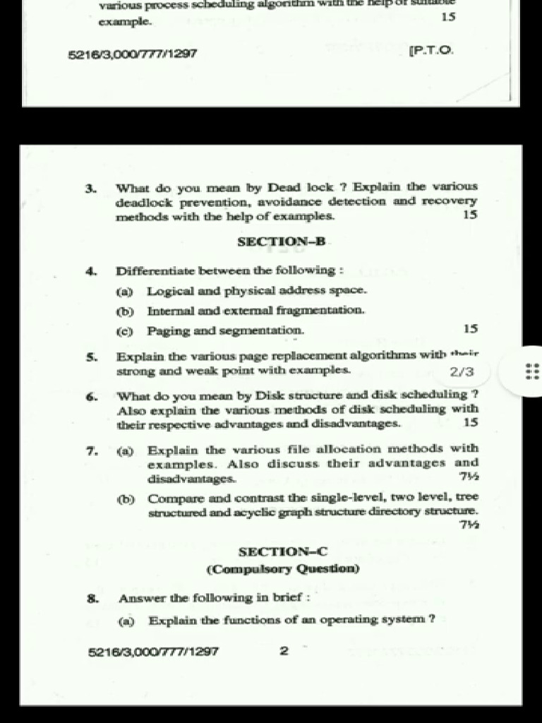 Rating System Question Paper Dcs 103 | PDF