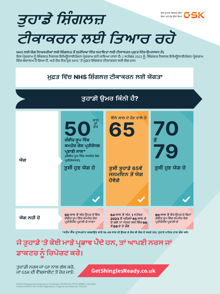 GSK Digital Shingles National Immunisation Programme Eligibility ...