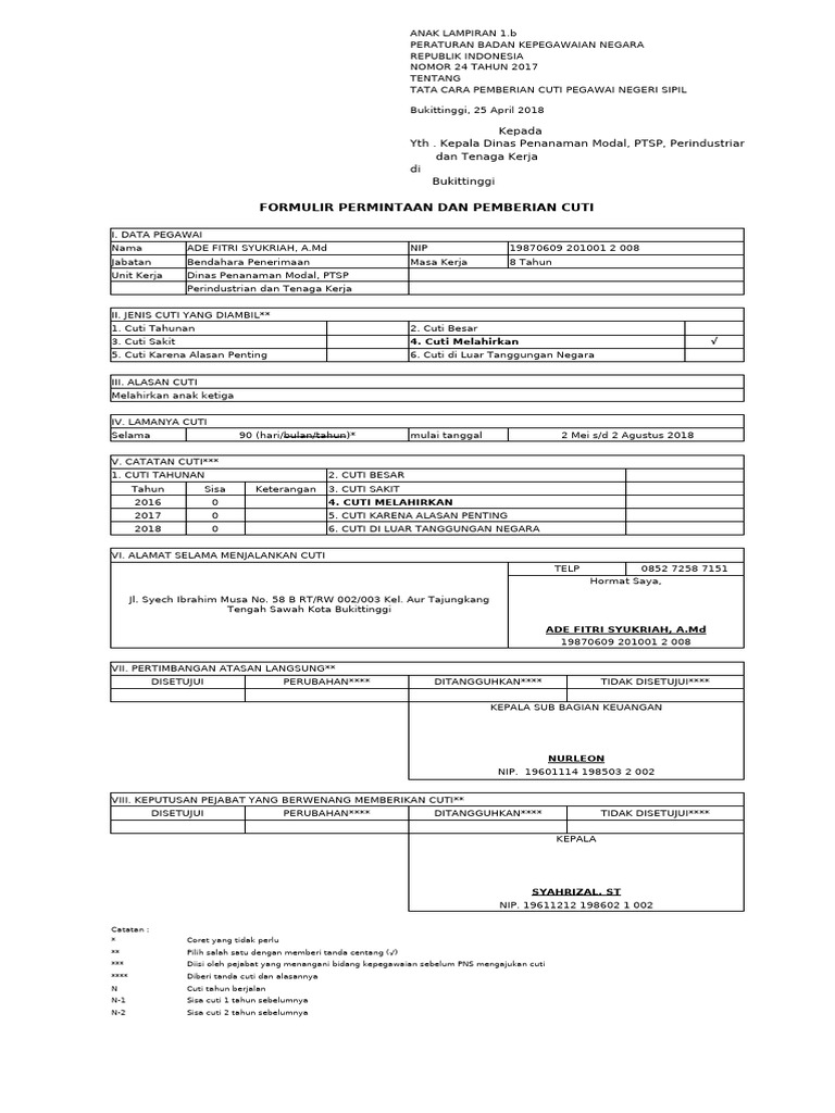 Blanko Cuti Baru | PDF