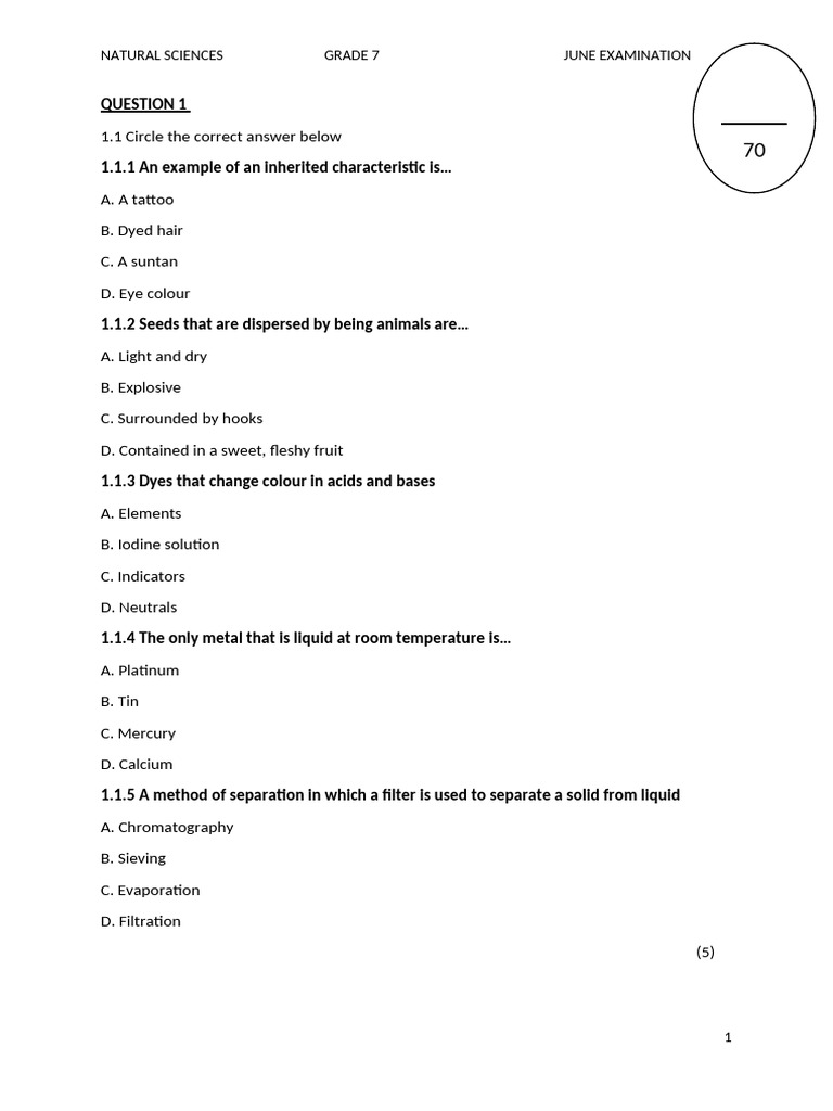 NS TEST GRD 7 TERM 2 | PDF | Flowers | Fertilisation