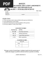 KJSEA Integrated Science Revision Guide | PDF | Atoms | Water