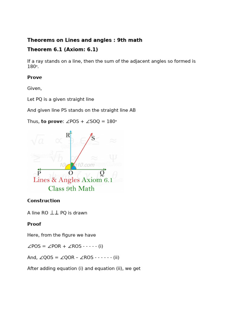 All Theorem of Lines and Angles | PDF | Mathematics | Geometry