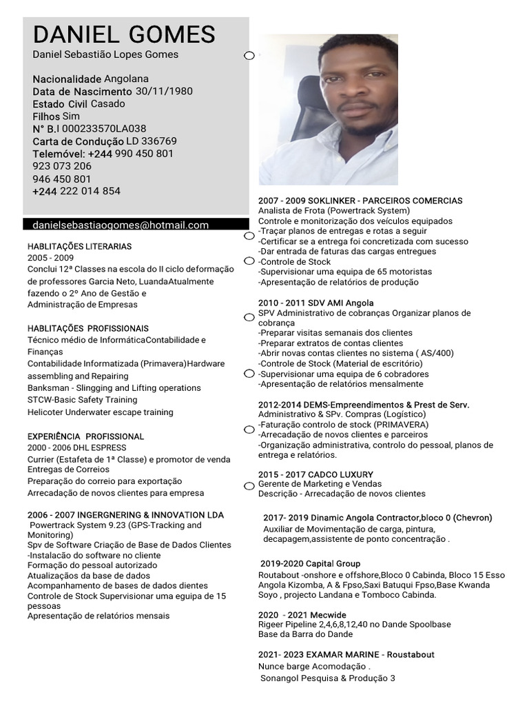 CV Daniel Gomes | PDF