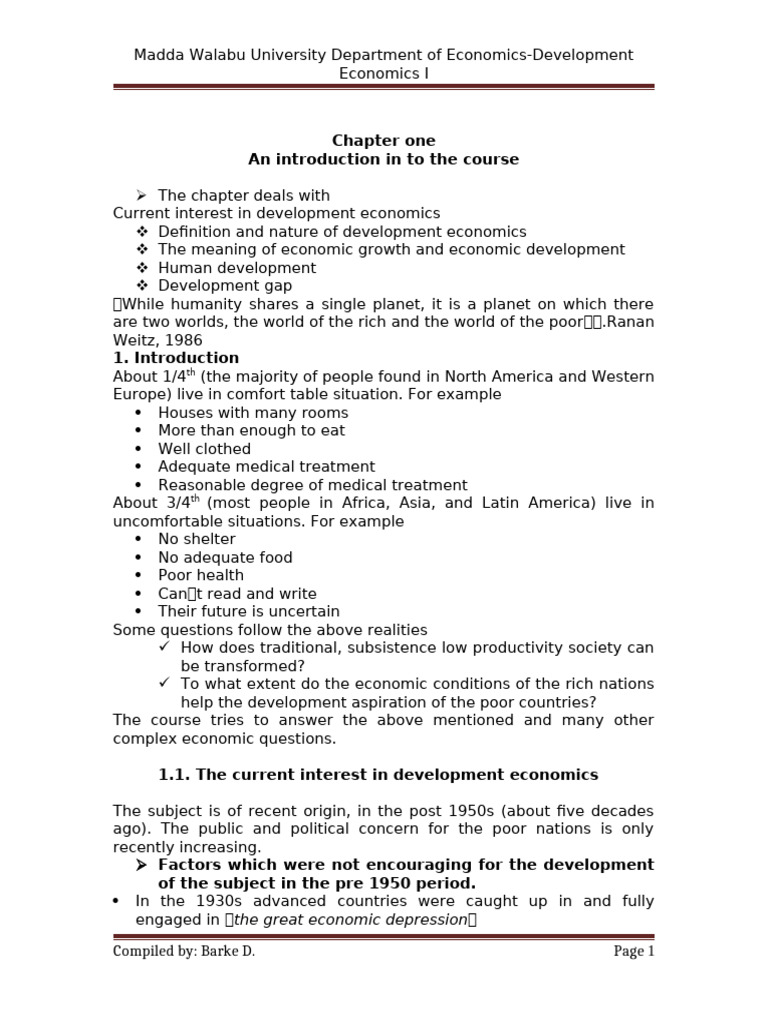 Development Eco I-1 | PDF | Human Development Index | Economics