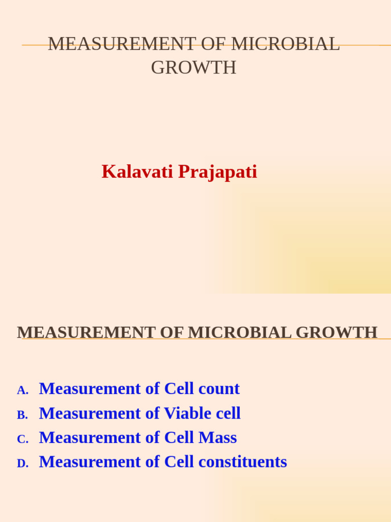 Measurement of Microbial Growth | PDF | Colony Forming Unit | Staining