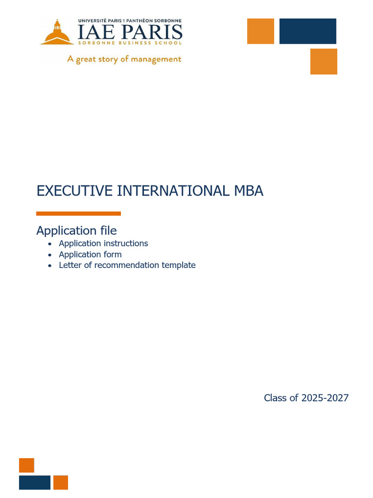 International MBA 2024 - Application Form | PDF | Master Of Business ...
