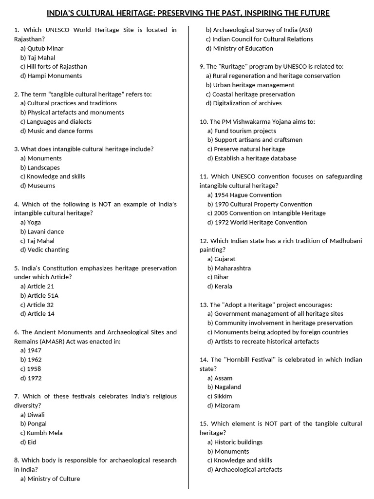 VisionIAS Weekly Focus September 2024 Indias Cultural Heritage Preserving The Past, Inspiring ...