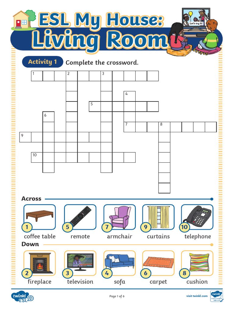 ESL My House - Living Room | PDF | English As A Second Or Foreign ...