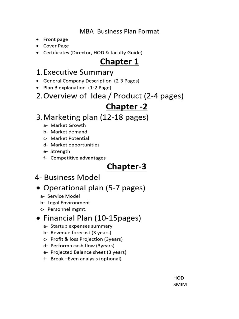Business Plan format | PDF