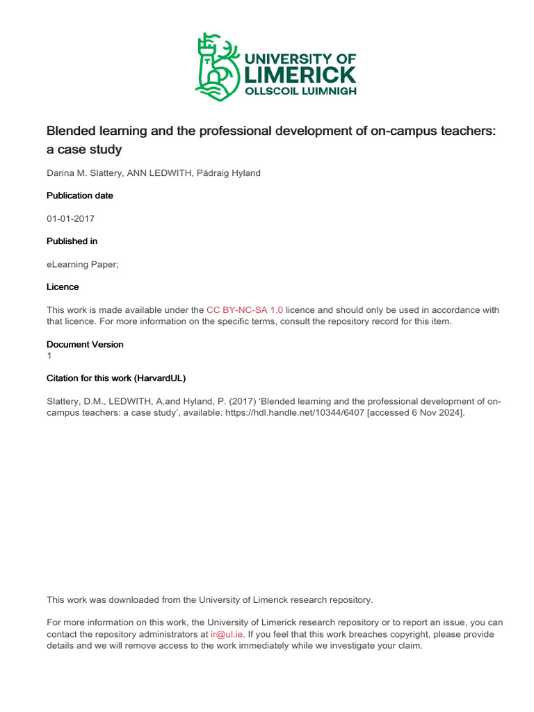 Slattery 2017 Blended | PDF | Educational Technology | Teachers