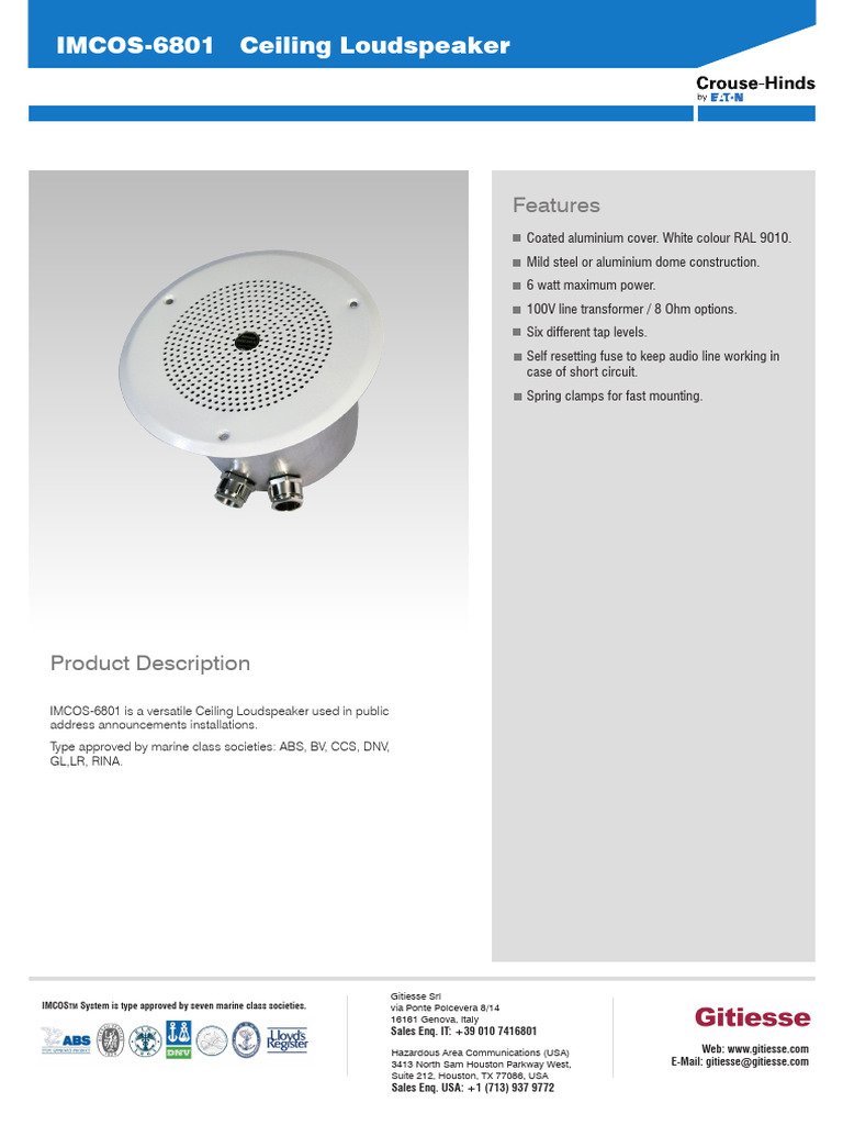 IMCOS-6801 | PDF | Loudspeaker | Transformer