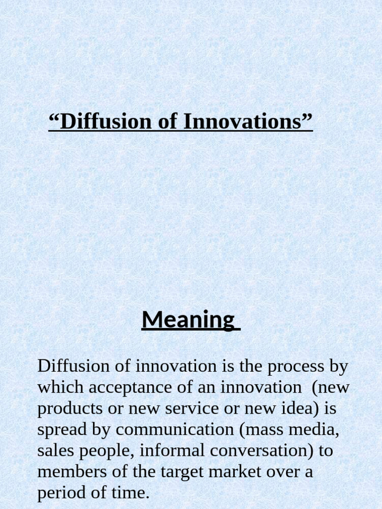 Diffusion of Innovations | PDF | Psychology | Social Psychology