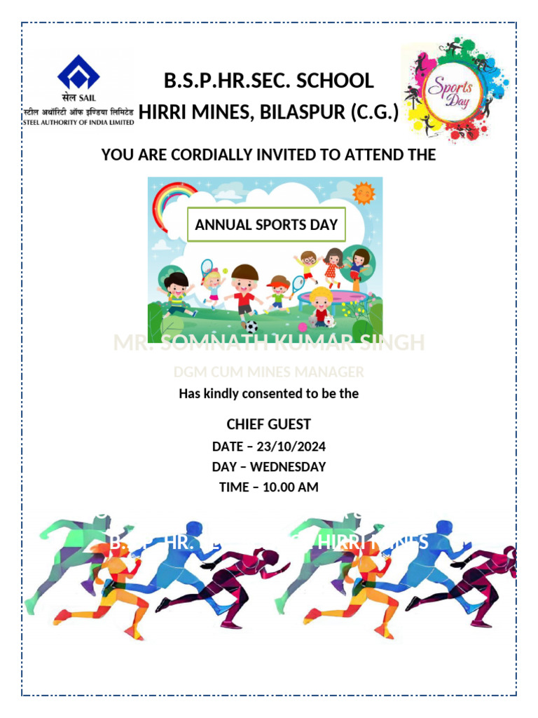 Sports Day Invitation Card 2024-25 | PDF