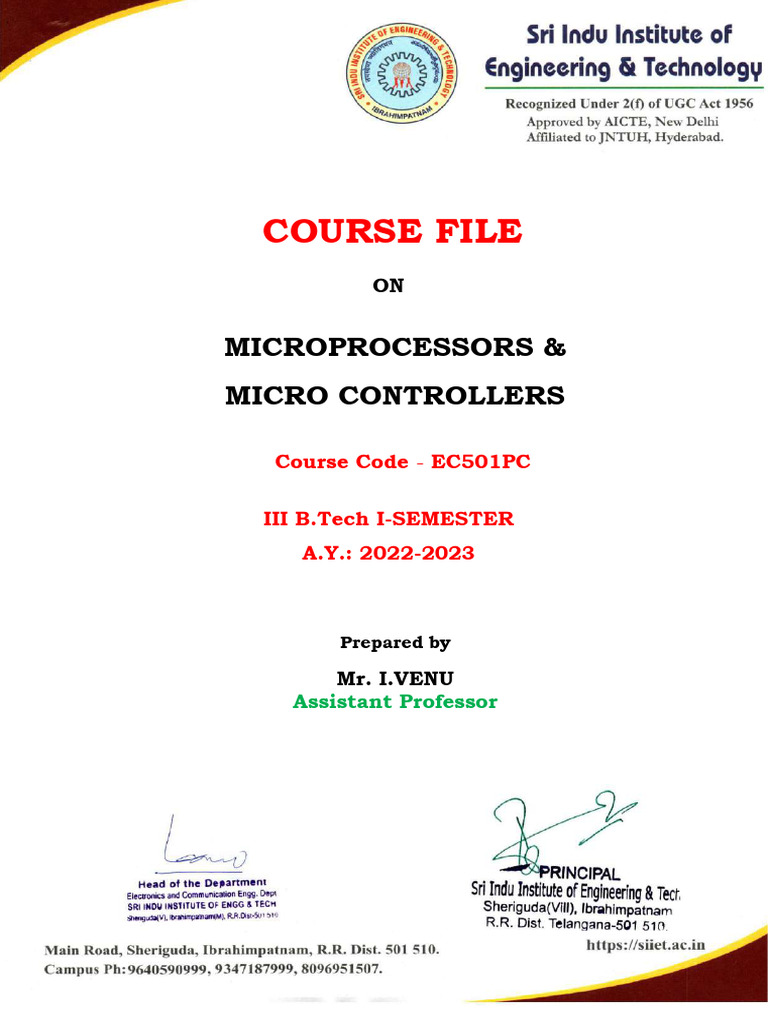 MICRO-PROCESSOR-MICRO-CONTROLLERS | PDF | Engineering | Computer Architecture
