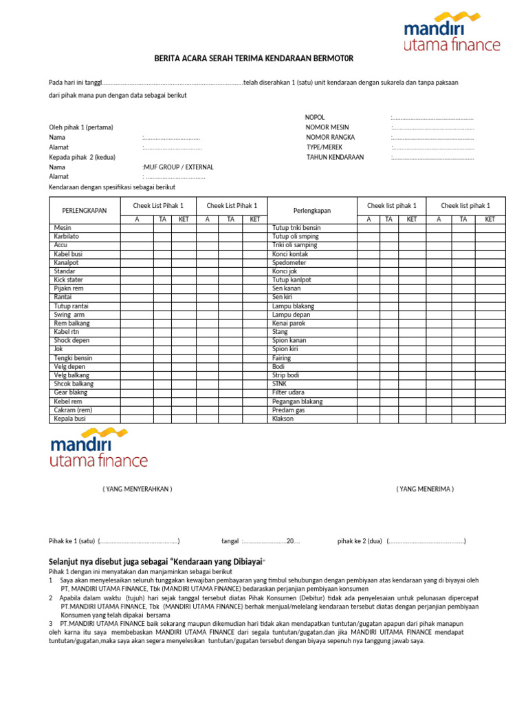 BSTK MUF Versi 2SIP | PDF