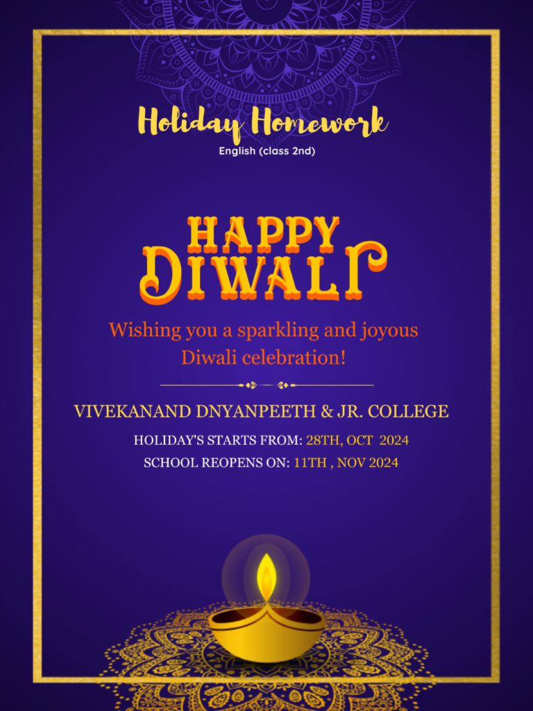 Diwali Homework. | PDF