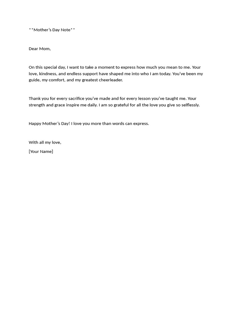 Mother Note | PDF