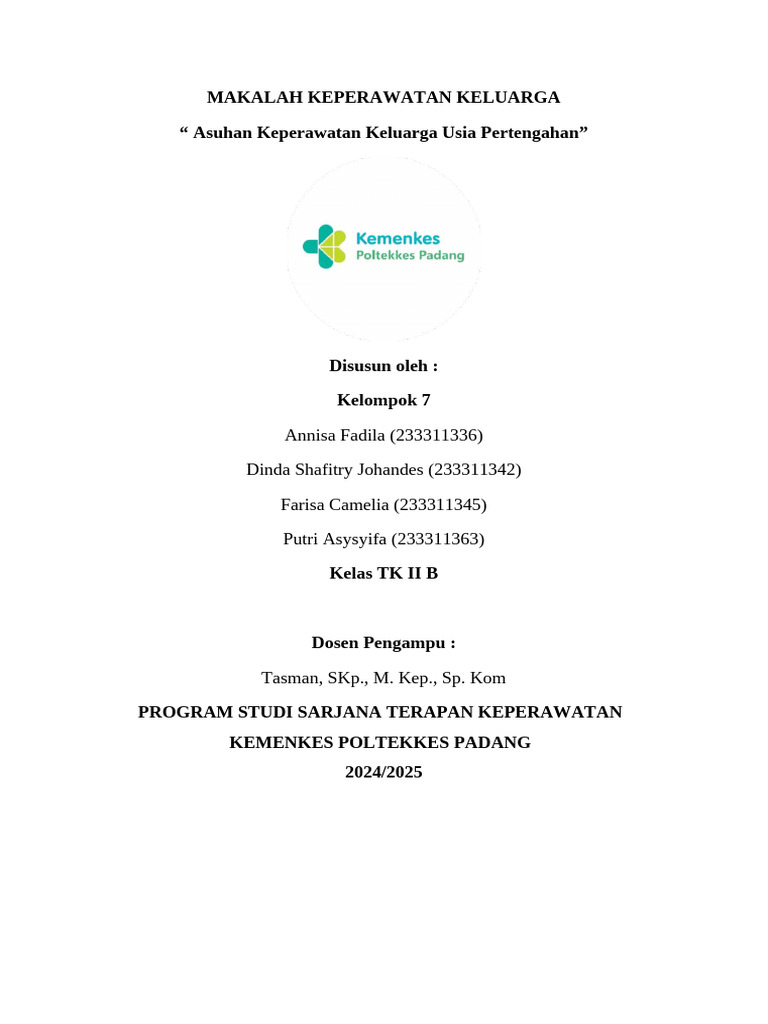Makalah Kep. Keluarga KLP 3 (Tugas 2) | PDF