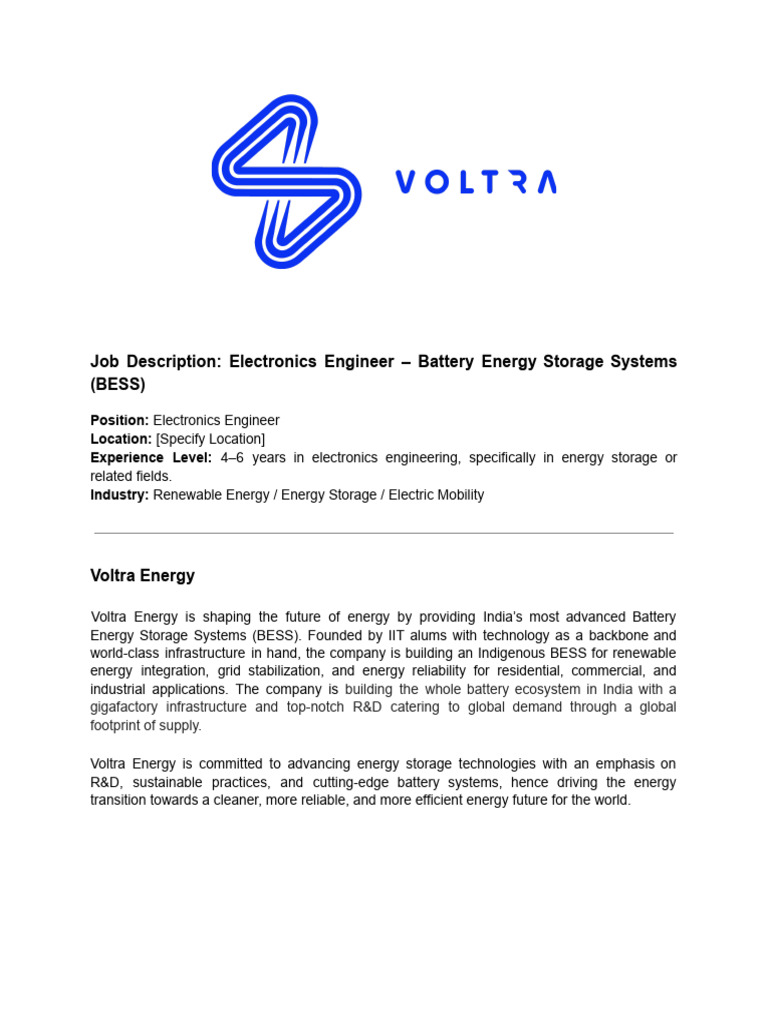JD Electronics Engineer | PDF | Computer Engineering | Electrical Engineering