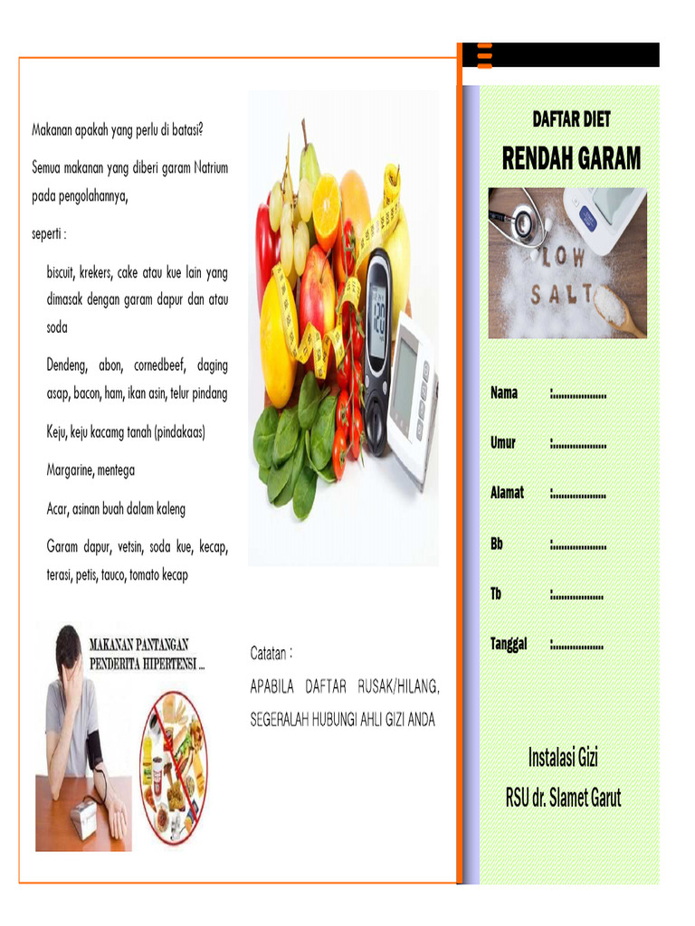 Diet Rendah Garam Kosong | PDF